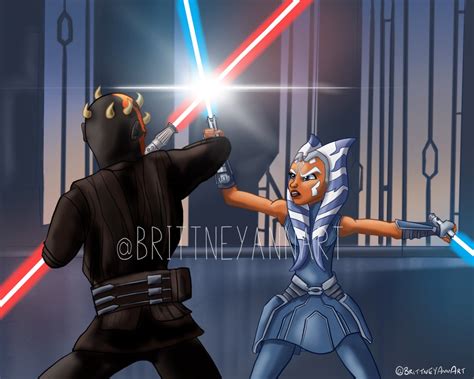 Star Wars Drawing Ahsoka Tano Darth Maul Clone Wars Star Wars Etsy