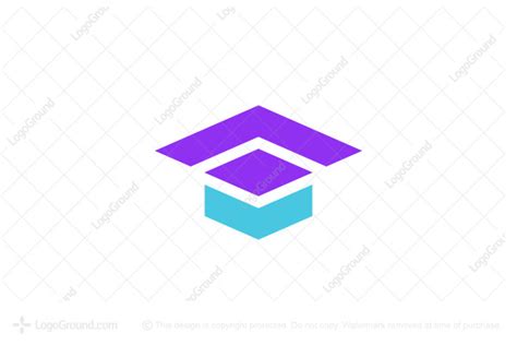 Square Academic Cap Logo Abstract