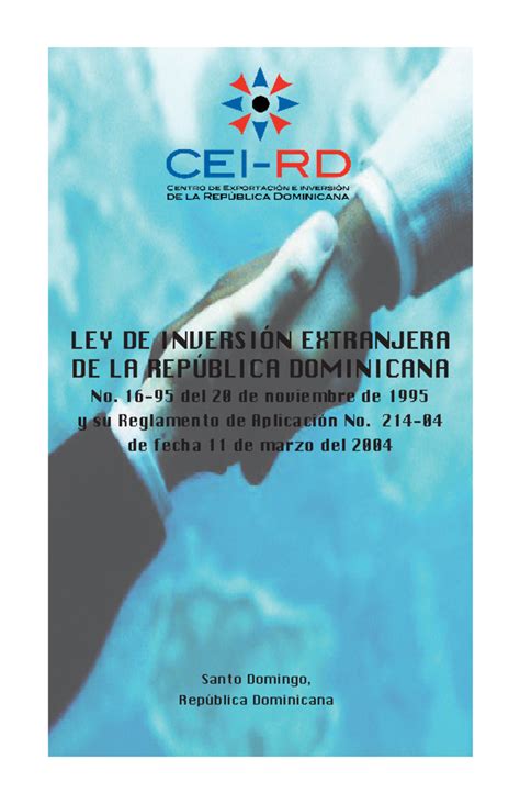 Ley 16 95 Ley Resumen Ley De InversiÓn Extranjera De La RepÚblica