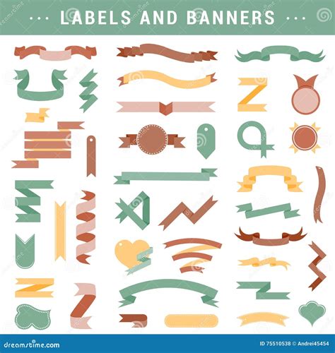 Vector Set Of Labels Stickers And Ribbons On A White Background Stock