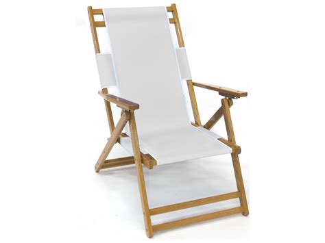 Frankford Umbrellas Oak Wood Beach No Foot Rest Lounge Chair Beach