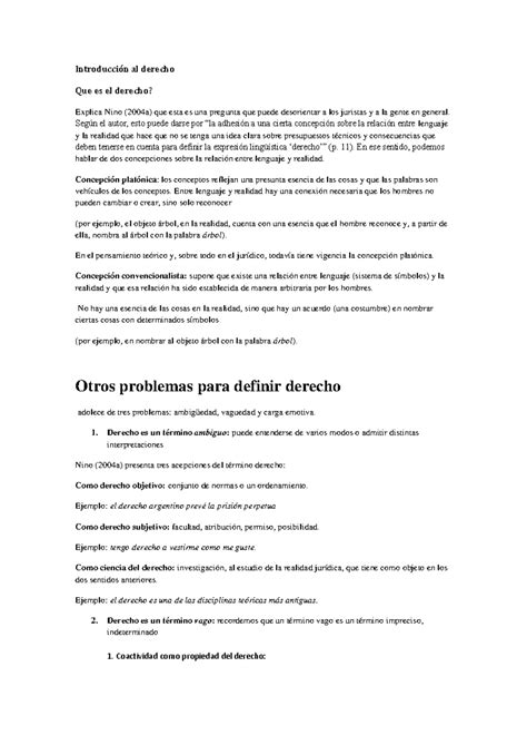 Resumen Introducci Ã³n Al Derecho Introducción Al Derecho Que Es El