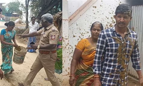 நில அளவீடு செய்வதற்கு எதிர்ப்பு போலீசார் மீது மாட்டு சாணத்தை கரைத்து ஊற்றிய தாய் மகள் சிறையில்