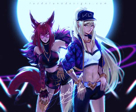 K Da Ahri And Evelynn By Alicewisdom Hd Wallpaper Background K Da Ahri