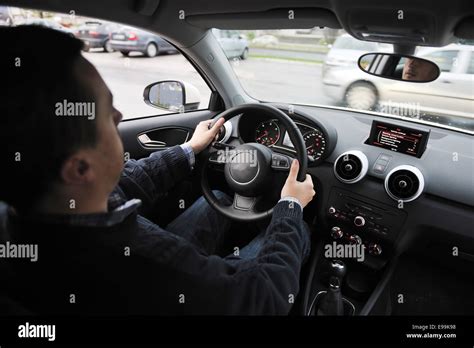 Man Using Car Navigation Stock Photo Alamy
