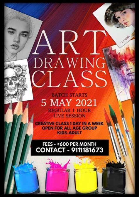 Drawing Classes Online Template Class Poster Design Drawing Class Art Class Posters