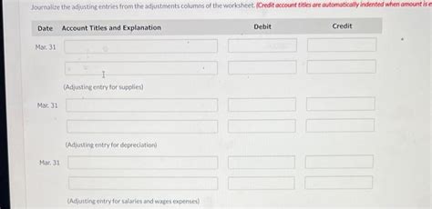Solved Journalize The Adjusting Entries From The Adjustments