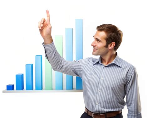 A Man Pointing To The Histogram Distribution Premium Ai Generated Image