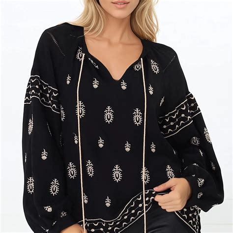 Shop Blouses Wrenlow Blouse Black Salty Crush