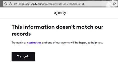 This Information Doesnt Match Our Records Issue Xfinity Community Forum