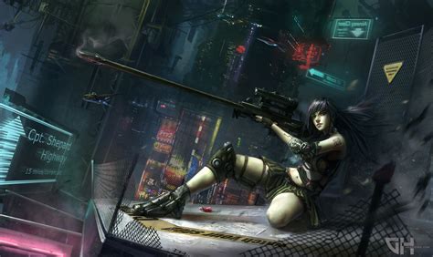 Warriors Girls Fantasy Snipers Girls Women Guns Sci Fi