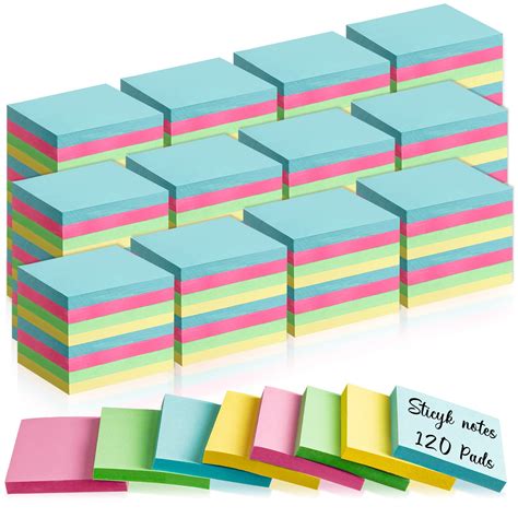 120 Pads Sticky Notes Bulk 15 X 2 Inch Mini Self Stick
