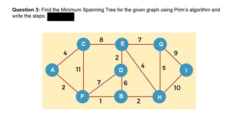 answered question 3 find the minimum spanning… bartleby