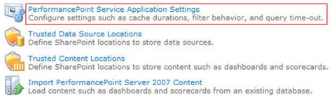 sharepoint 2010 performance point service configuration and utilization