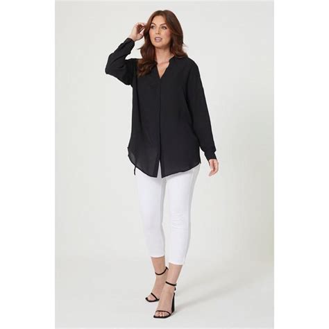 Be You Long Sleeve V Neck Blouse Black Frasers