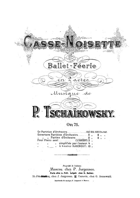 The Nutcracker Ballet Op Tchaikovsky Pyotr IMSLP