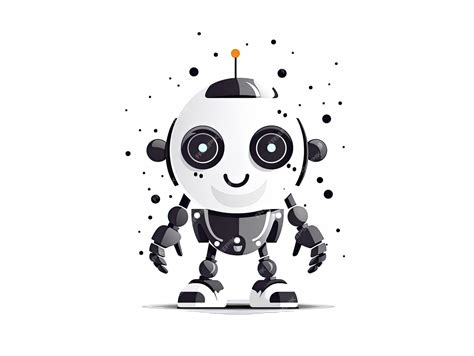 로봇 챗봇 Ai 봇 만화 로고 배지 디자인 기호 만화 플랫 스타일 일러스트레이션 Generative Aixa 프리미엄 사진
