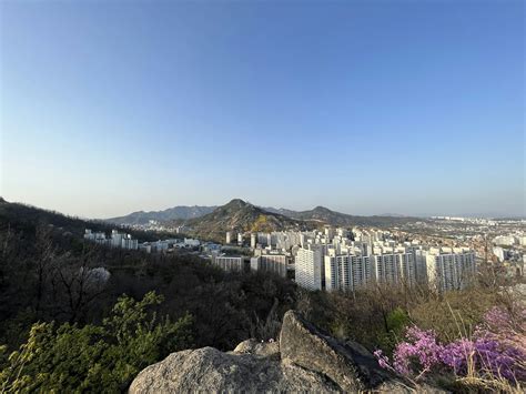 언덕 꼭대기에서 바라본 도시 풍경 사진 Unsplash의 무료 산 배경 이미지