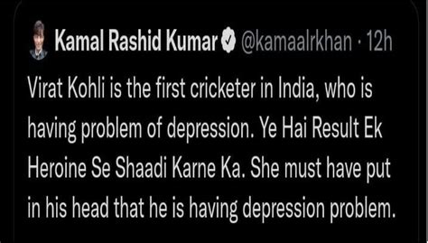 Krk Blames Anushka Sharma For Virat Kohlis ‘depression Netizens Slam