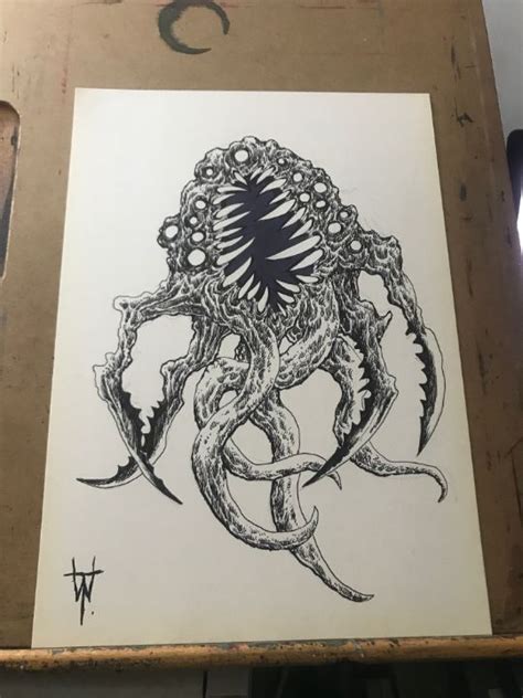 H P Lovecrafts Left Testicle Original Horror Art By Wayne Tully