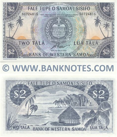 Western Samoa 2 Tala 19672020 Samoan Currency Banknotes Pacific