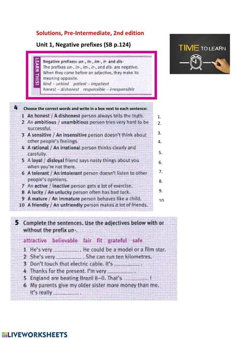 Negative Prefix Free Interactive Worksheets 72132