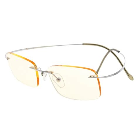 Cg1508 Eyekepper Titanium Rimless Orange Tinted Lenses Computer Reading