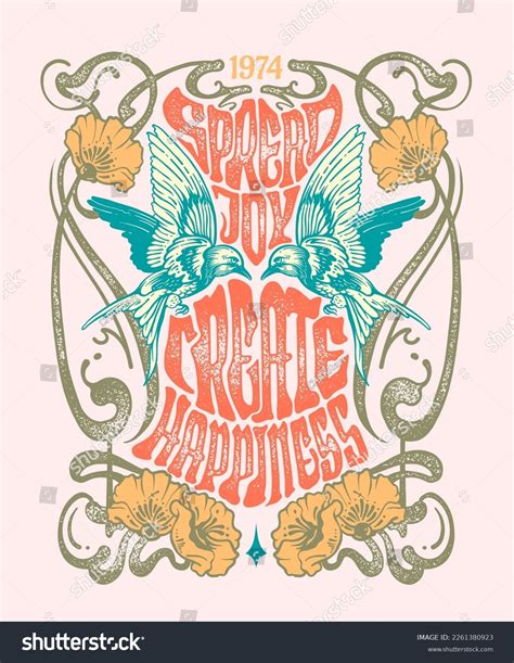 Vintage Inspired Design Art Nouveau Poster Stock Vector Royalty Free