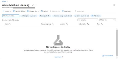 Create Azure Machine Learning Resources Analytics