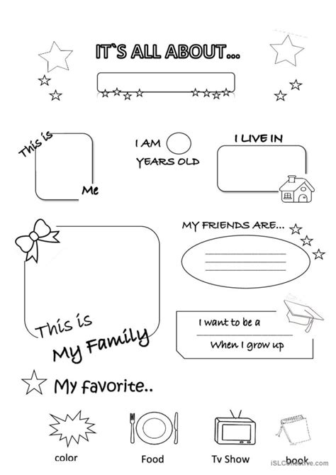 All About Me Eslefl Lesson Plan And Worksheet