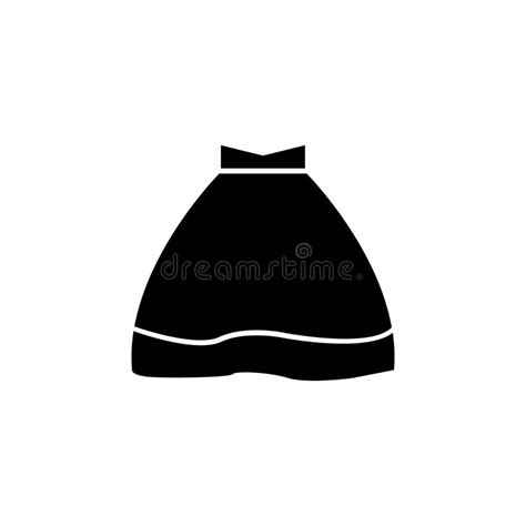 Skater Skirt Front And Back View Flat Sketch Vector Illustration Mockup