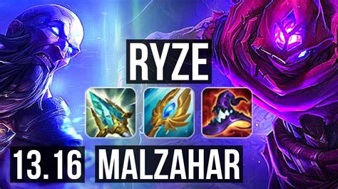 Ryze Vs Malz Mid 1900 Games 12m Mastery 8312 Euw Master