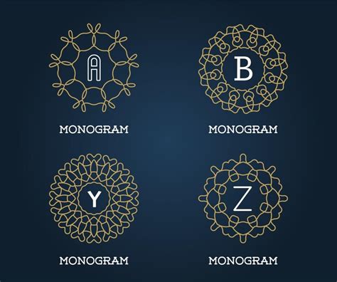 Premium Vector Set Of Monogram Design Template Letter Vector