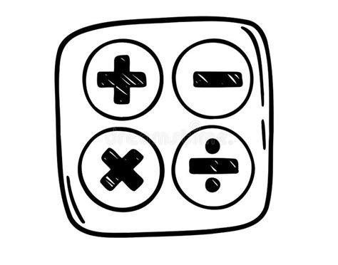 Mathematical Operations Divide And Multiply Minus And Plus Doodle Hand Drawn Icon Outline