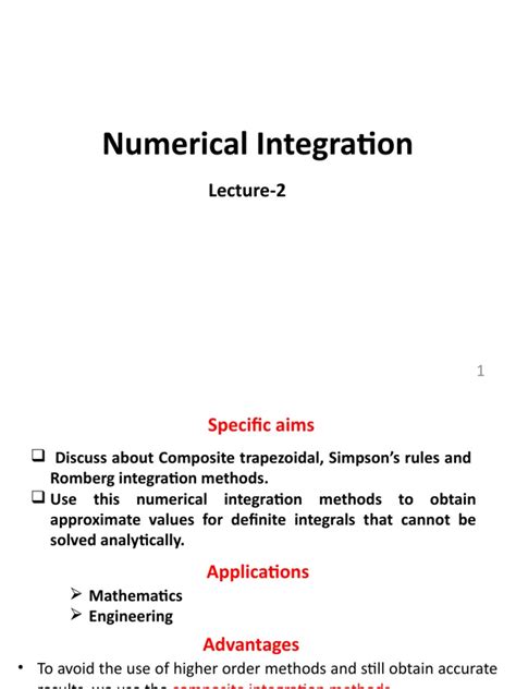Numerical Integration Techniques Explained Pdf Integral Algorithms