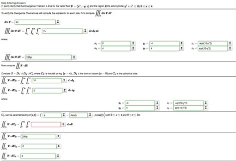 Solved Help Entering Answers 1 ﻿point ﻿verify That The