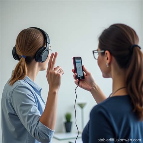 Create A Photorealistic Image Of A Person Administering A Hearing