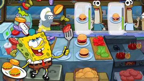 Spongebob Squarepants Get Cooking Hard Mode Level 22 Cooking Burgers