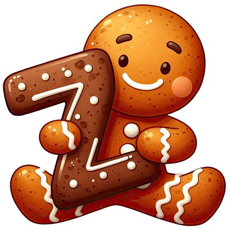 Sticker Cu Un Omulet Facut Din Turta Dulce Care Tine Litera Z