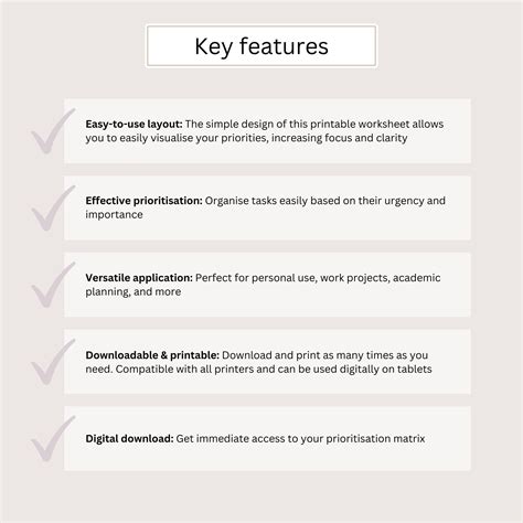Prioritisation Matrix Printable Digital Download Priority Matrix Priorities Planner