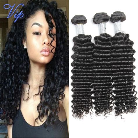 Vip Beauty Hair Deep Curly Brazilian Virgin Hair Weave Unprocessed