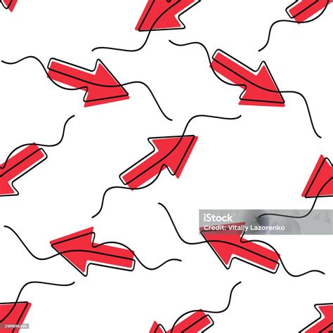 연속적인 선과 생생한 빨간색 채우기로 만든 대담한 화살표를 특징으로 하는 완벽한 벡터 패턴입니다 현대적이고 역동적인 디자인으로 배경 패브릭 월페이퍼 및 디지털 프로젝트에