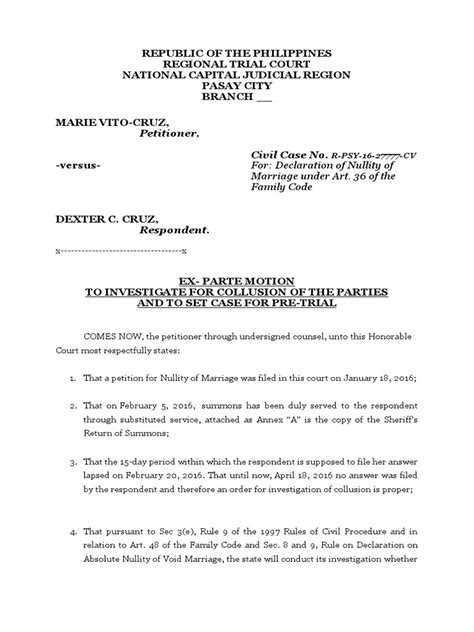 Motion To Set For Collusion Hearing Sample Pdf Prosecutor Judiciaries