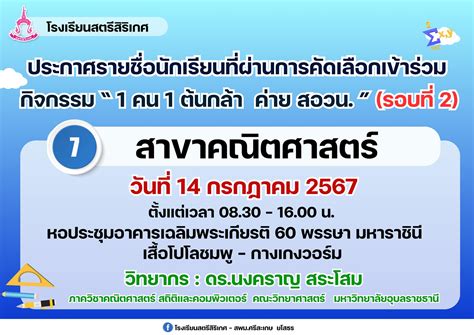 📢ประกาศรายชื่อนั โรงเรียนสตรีสิริเกศ สพม ศรีสะเกษ ยโสธร