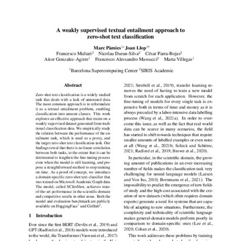 A Weakly Supervised Textual Entailment Approach To Zero Shot Text