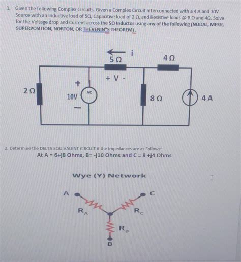 Solved 1 Given The Following Complex Circuits Given A