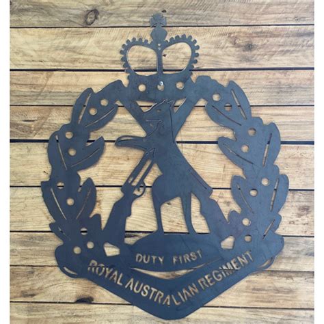 Royal Australian Regiment Badge Rar Metal Wall Art Raw Finish