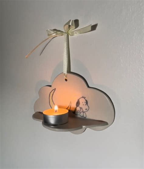 Snoopy Wall Hanging Shelf Cloud Porcelain Etsy