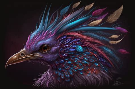 Premium Photo A Bird With A Sharp Beak And Bright Iridescent Head