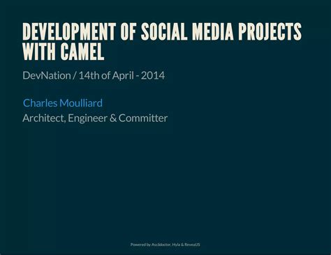 Development Of Social Media Projects With Apache Camel Fabric8